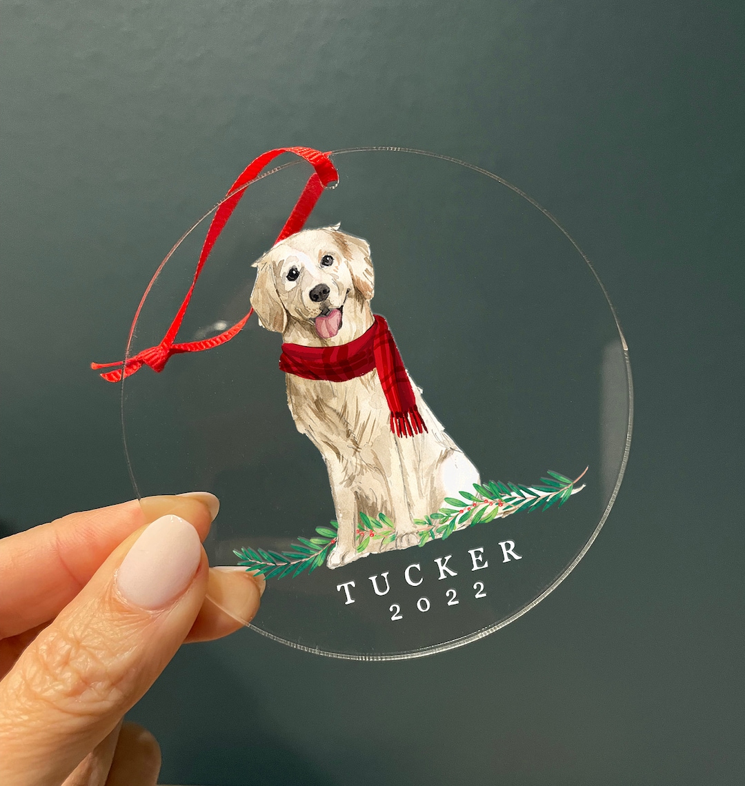 Custom Golden Retriever Ornament | Acrylic | Dog | Xmas | Christmas ...