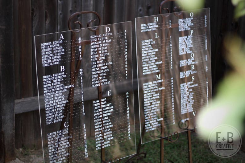 ADD a Second Seating Chart Board / Acrylic Seating Assignment - Etsy
