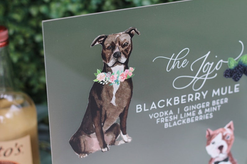 Custom Dog Bar Menu | Wedding | Pitbull | Puptail | Lab | Puppy ...