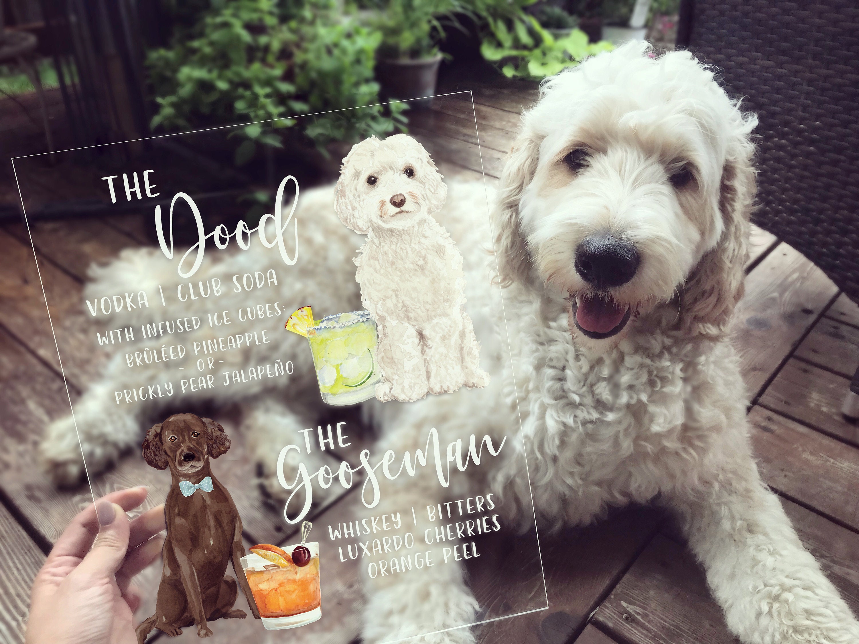 Custom Dog Bar Menu Wedding Acrylic Menu Puptail Puppy | Etsy