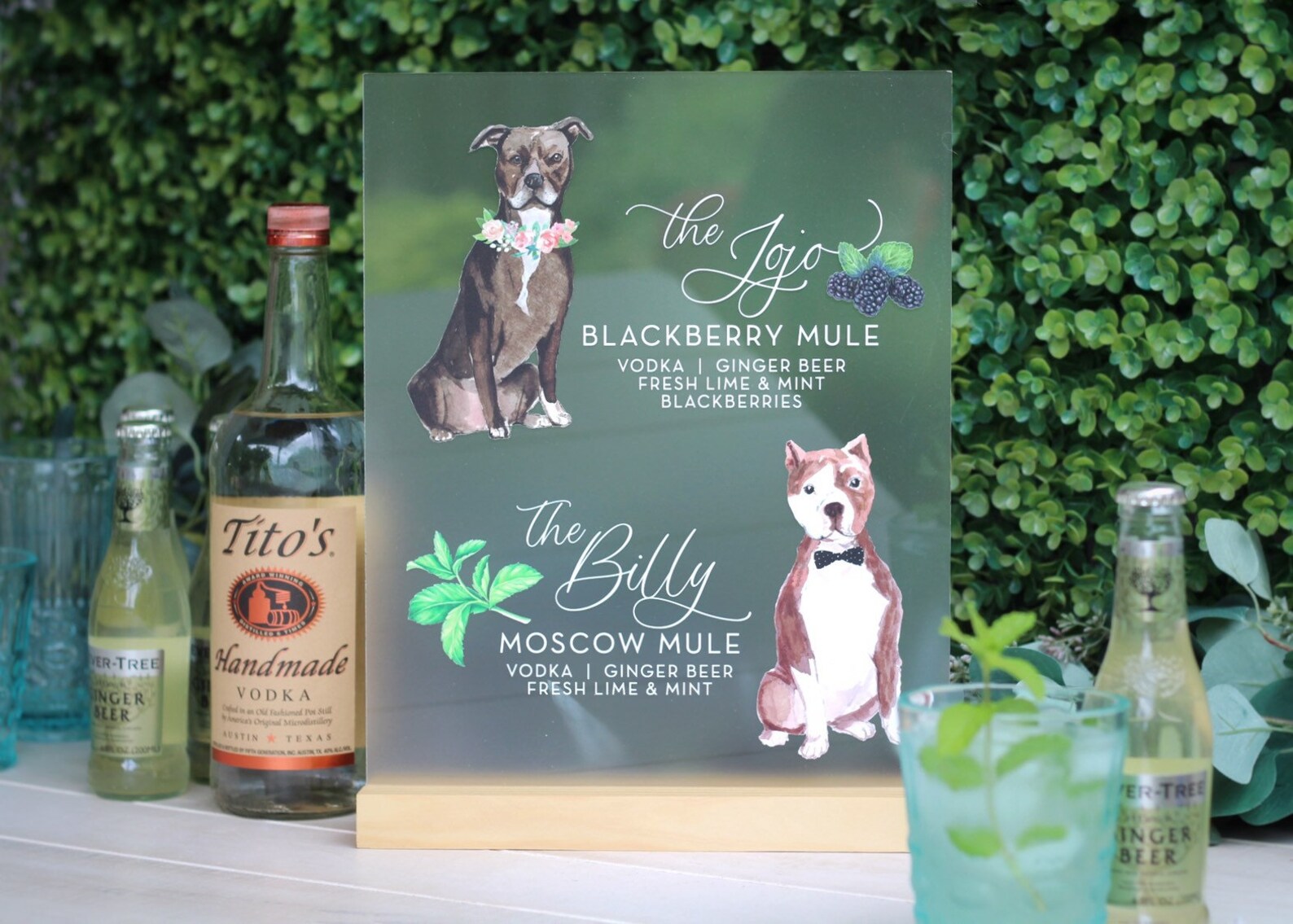 Custom Dog Bar Menu Wedding Pitbull Puptail Lab - Etsy
