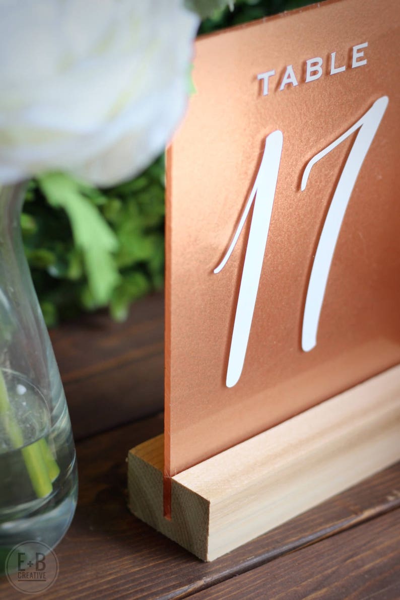 Custom Acrylic Table Numbers / Rose Gold / Gold / Centerpiece | Etsy