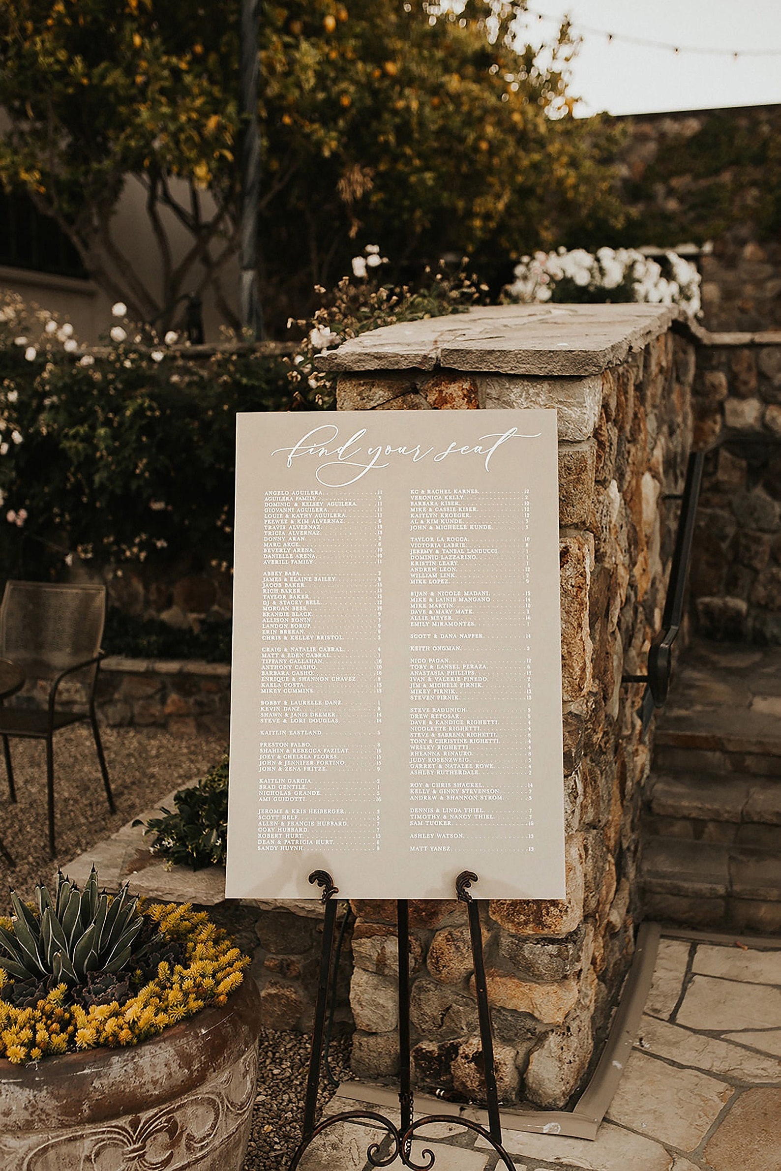 Custom Acrylic Seating Chart Sign / Neutral / Wedding / Bridal - Etsy
