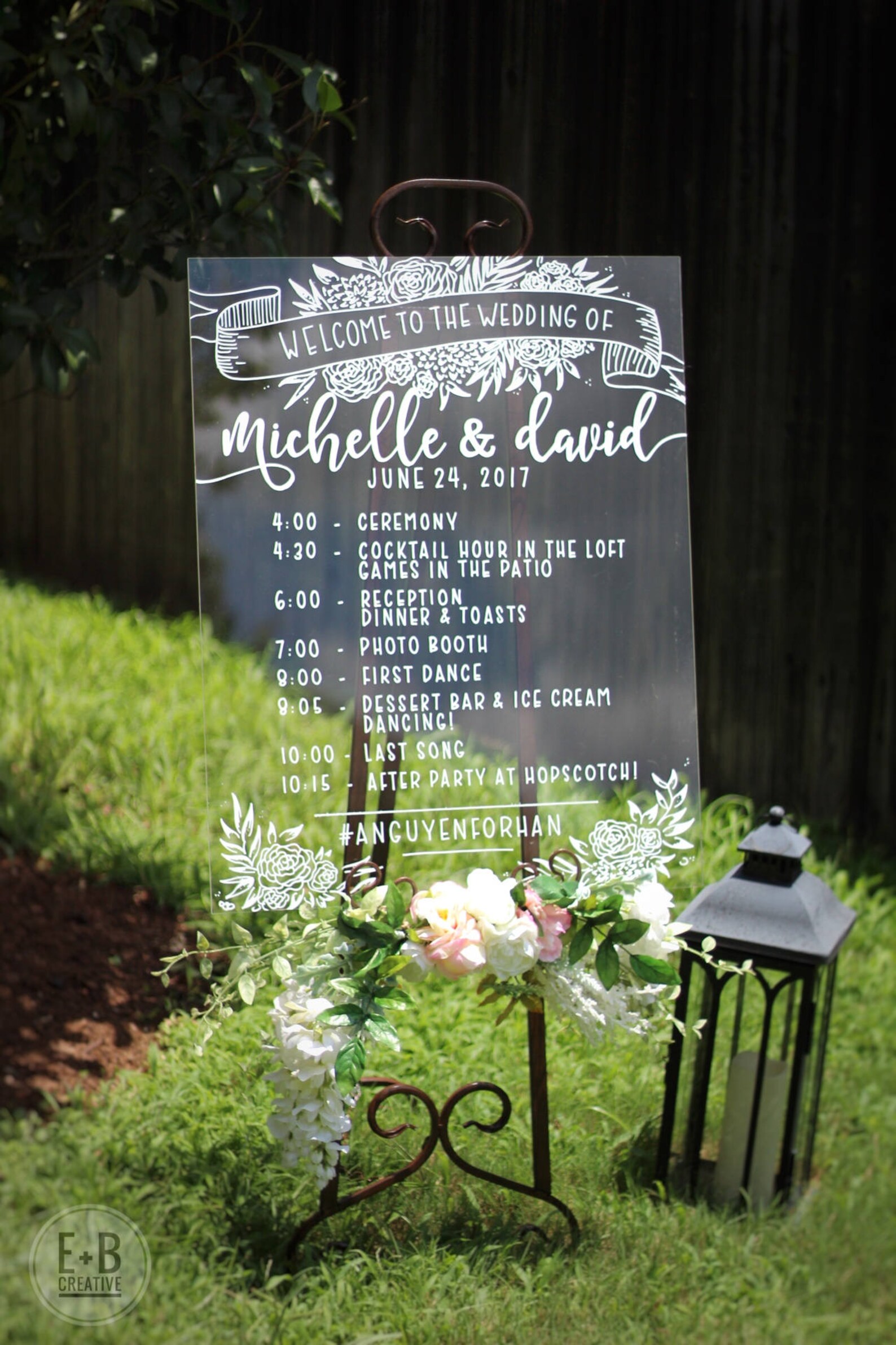 Custom Acrylic Wedding Timeline Sign / Handlettered - Etsy