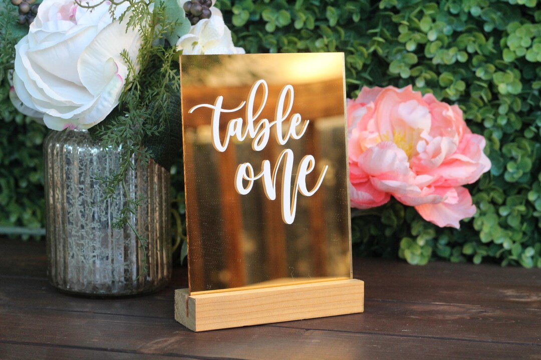 Acrylic Mirrored Gold Table Numbers | Wedding | Event Signs | Wedding ...