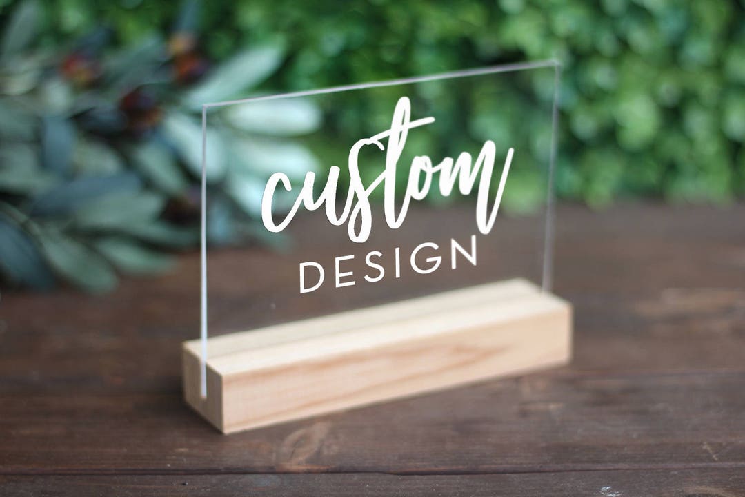 Custom Small Designed Sign / Acrylic / Plexiglass / Gold / Wedding ...