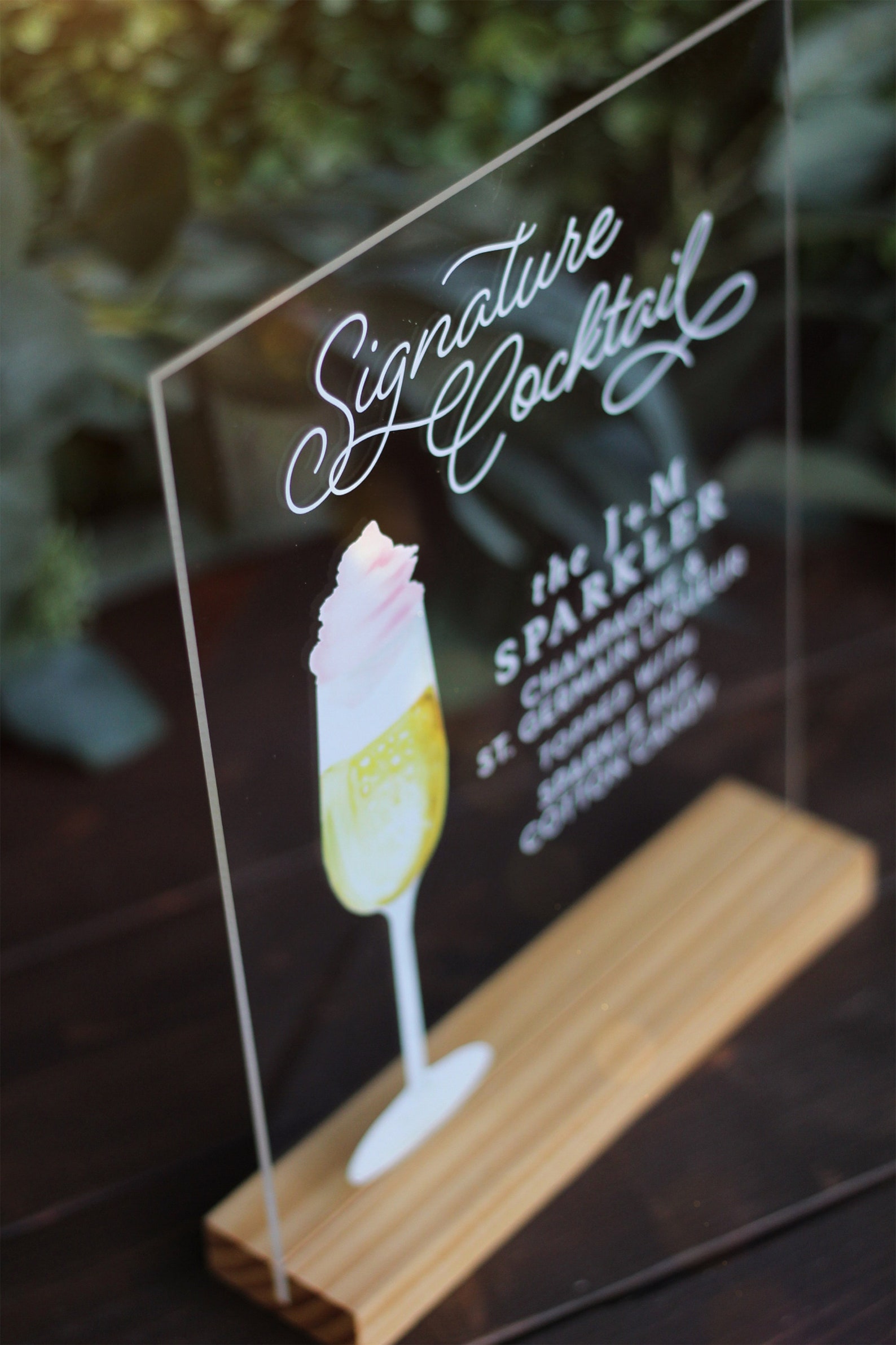 Custom Acrylic Bar Menu Wedding Lucite Clear Cotton - Etsy
