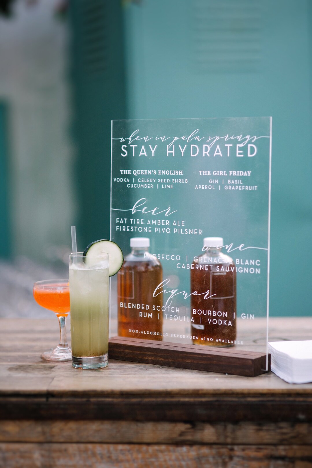 Custom Acrylic Bar Sign / Cocktail Menu / Wedding / Event / Clear ...
