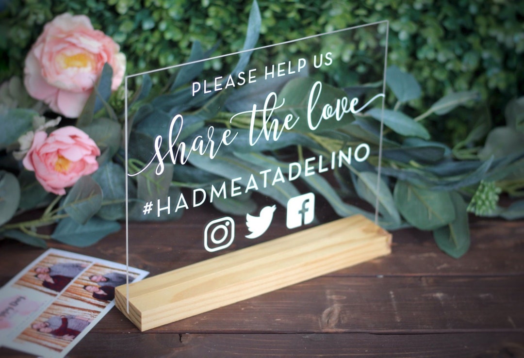 Custom Acrylic Hashtag Sign / Wedding / Event / Photo Booth / Social ...