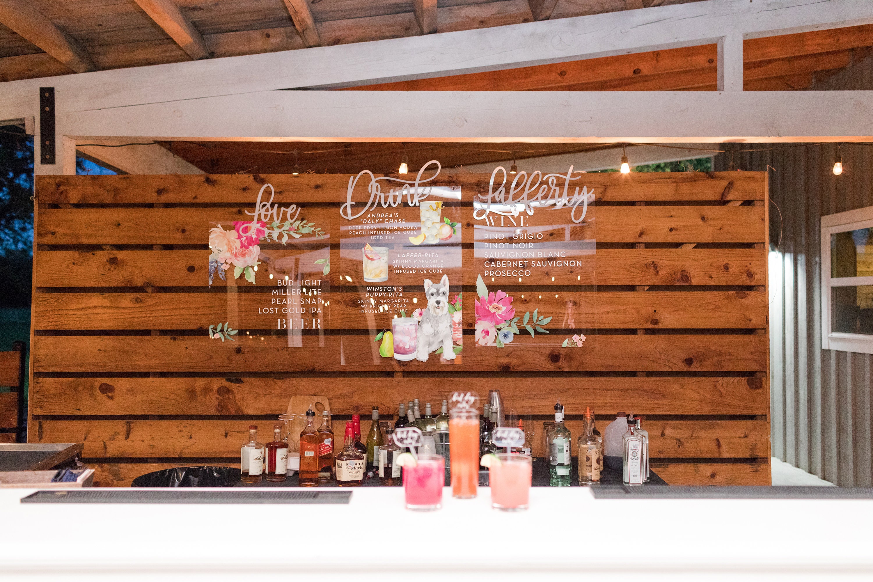 Large Custom Dog Bar Menu / Puptail / Wedding / Acrylic / - Etsy
