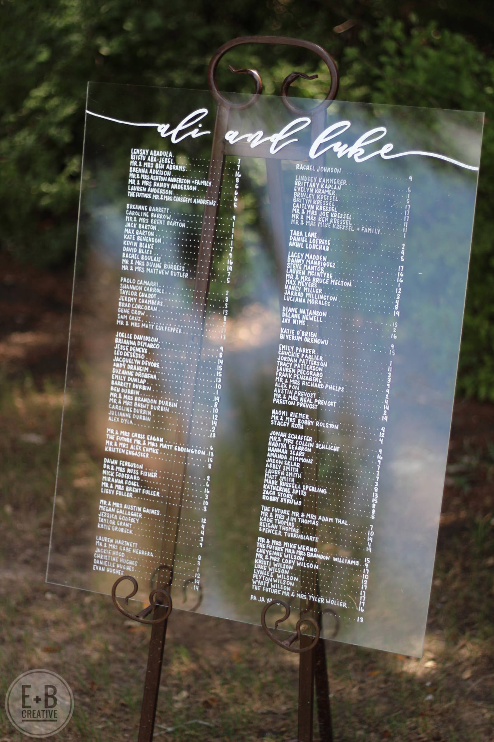 Custom Acrylic Seating Chart Sign / Clear / Wedding / Bridal | Etsy