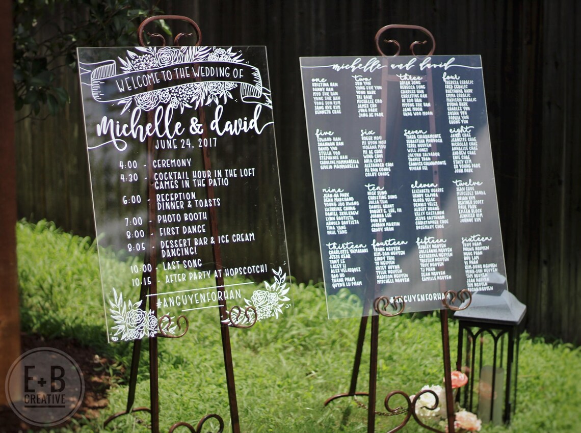 Custom Acrylic Wedding Timeline Sign / Handlettered - Etsy
