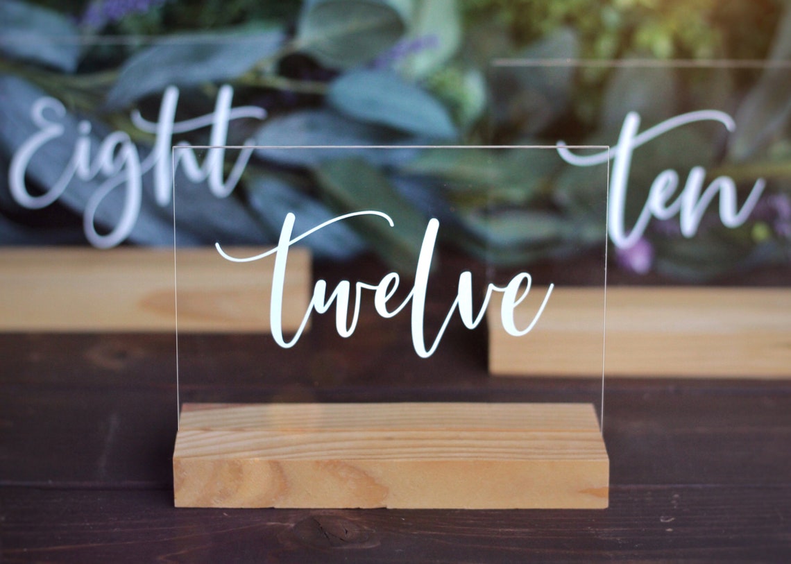 Custom Table Numbers Acrylic Plexiglass Wedding - Etsy