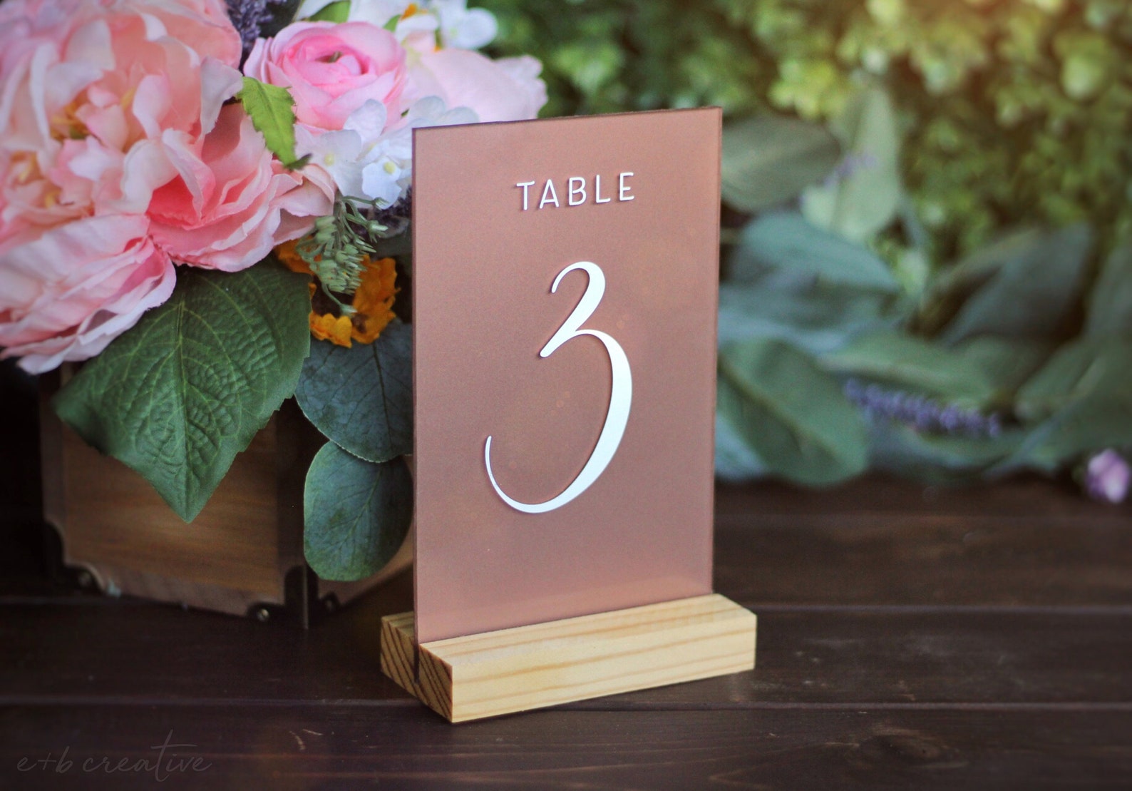 Rose Gold Acrylic Table Numbers Wedding or Event | Etsy