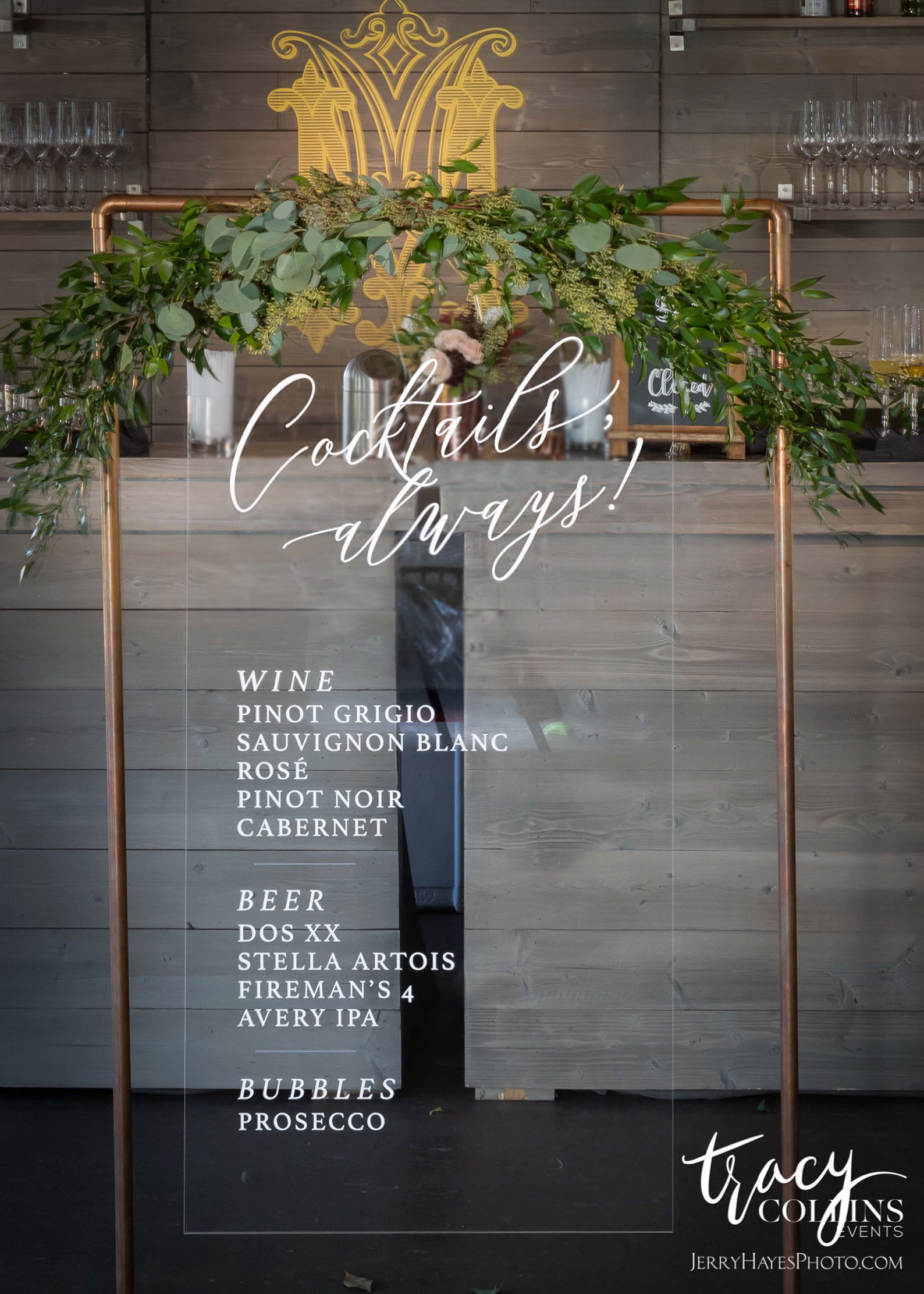 Acrylic Bar Menu | Wedding | Black | Modern Wedding | Event Menu ...