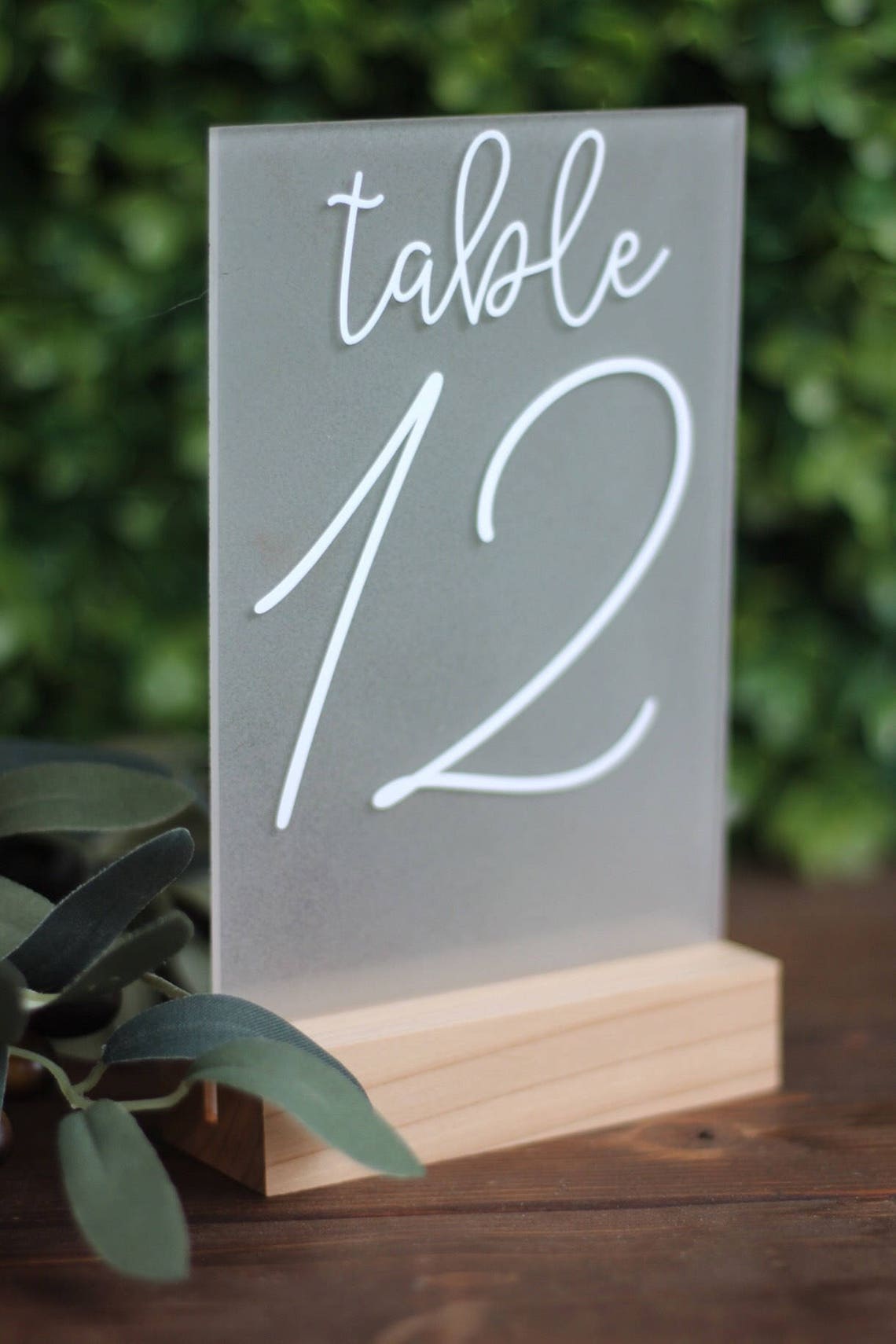 Custom Acrylic Table Numbers / Frosted / Handlettered / Wedding / Event ...