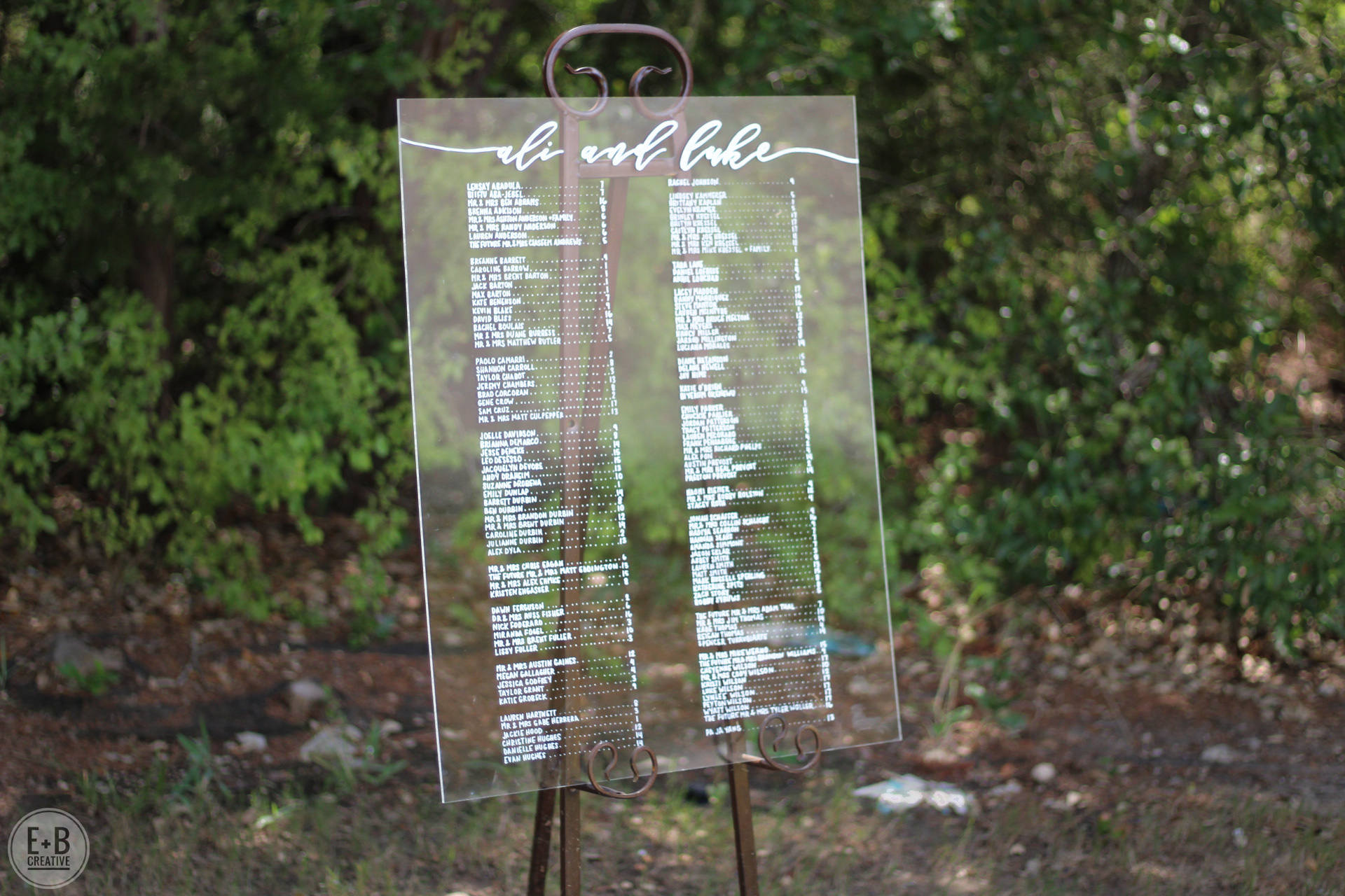 Custom Acrylic Seating Chart Sign / clear / wedding / bridal | Etsy