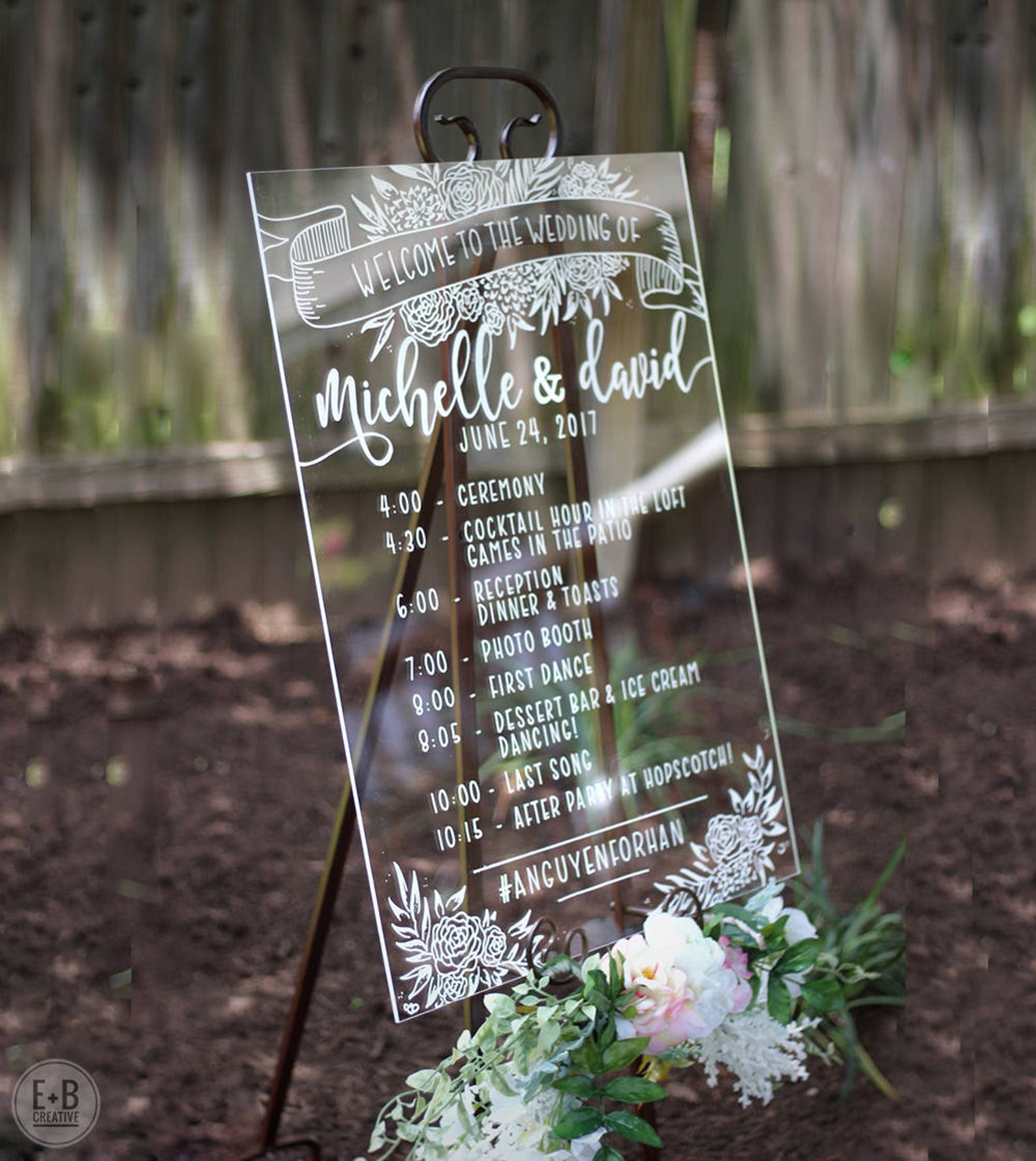 Custom Acrylic Wedding Timeline Sign / Handlettered - Etsy