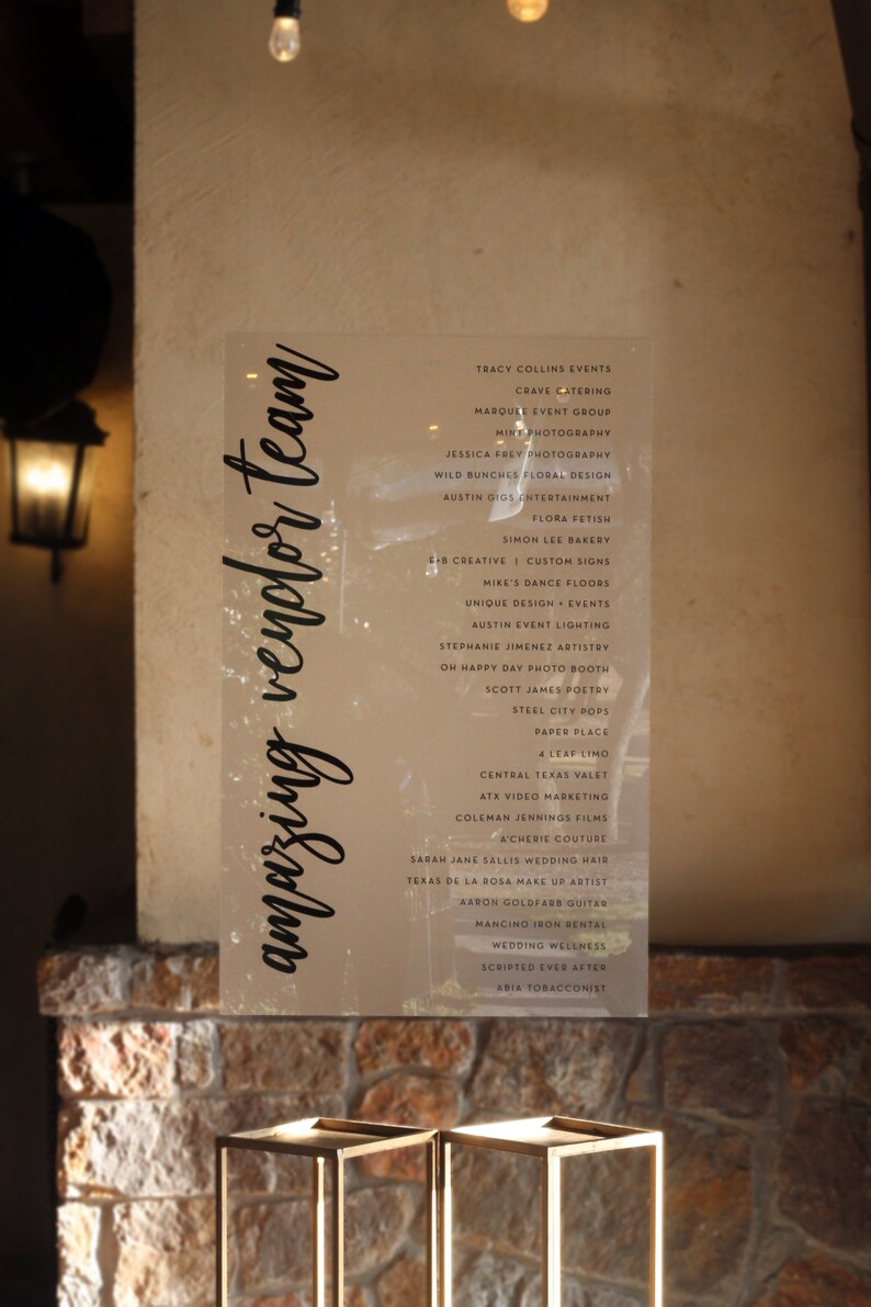 Custom Vendor Sign Wedding Planner Event Planner - Etsy