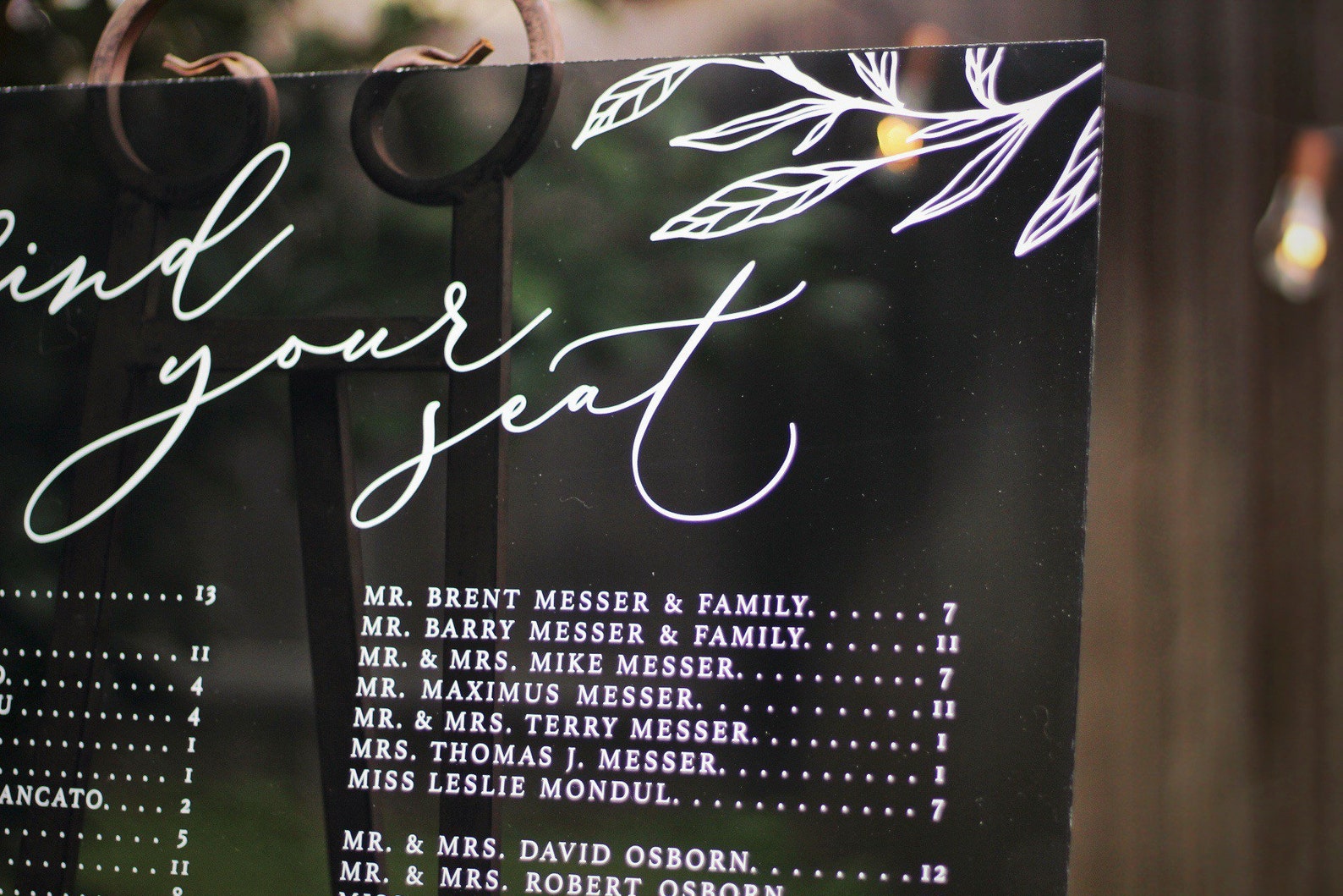 Custom Acrylic Seating Chart Sign / Clear / Wedding / Seating - Etsy