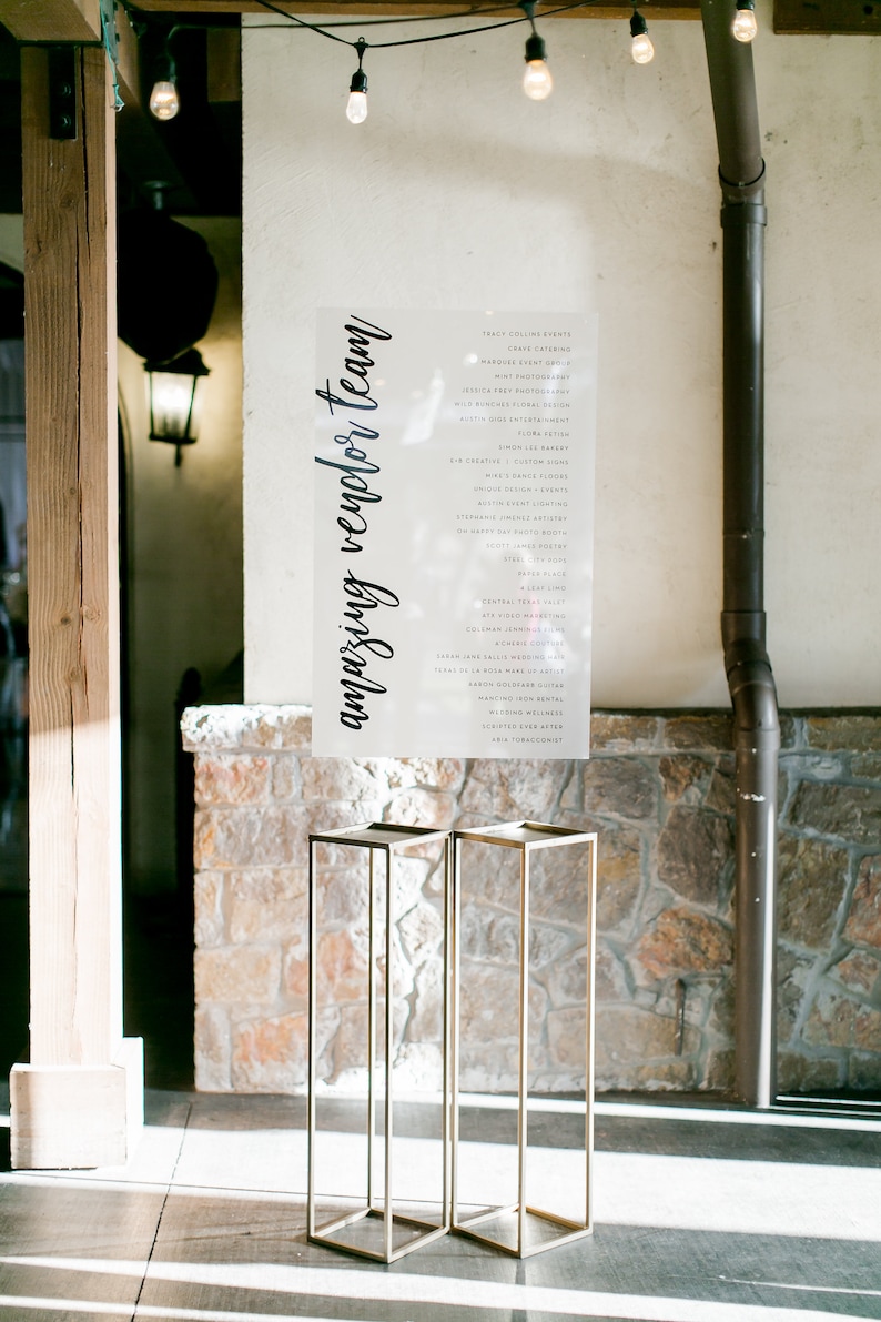 Custom Vendor Sign | Wedding Planner | Event Planner | Preferred Vendor ...