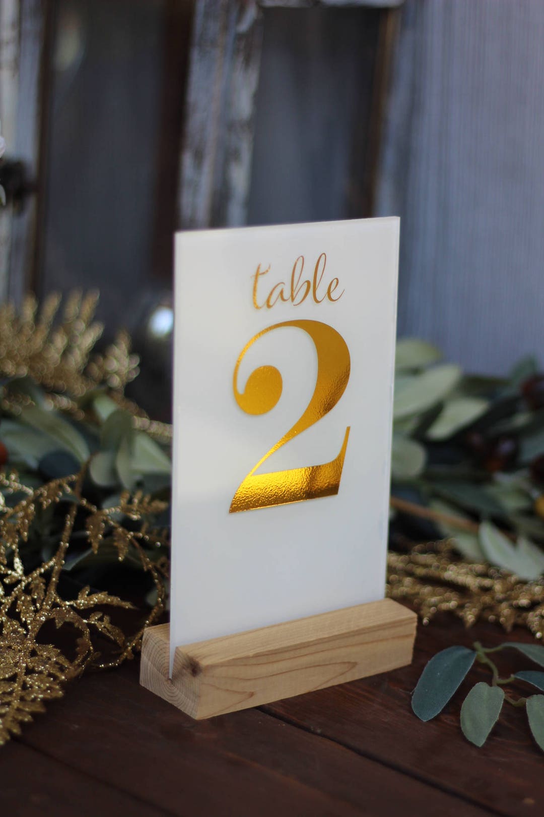 Custom Acrylic Table Numbers / Gold / Handlettered / Wedding / Event - Etsy