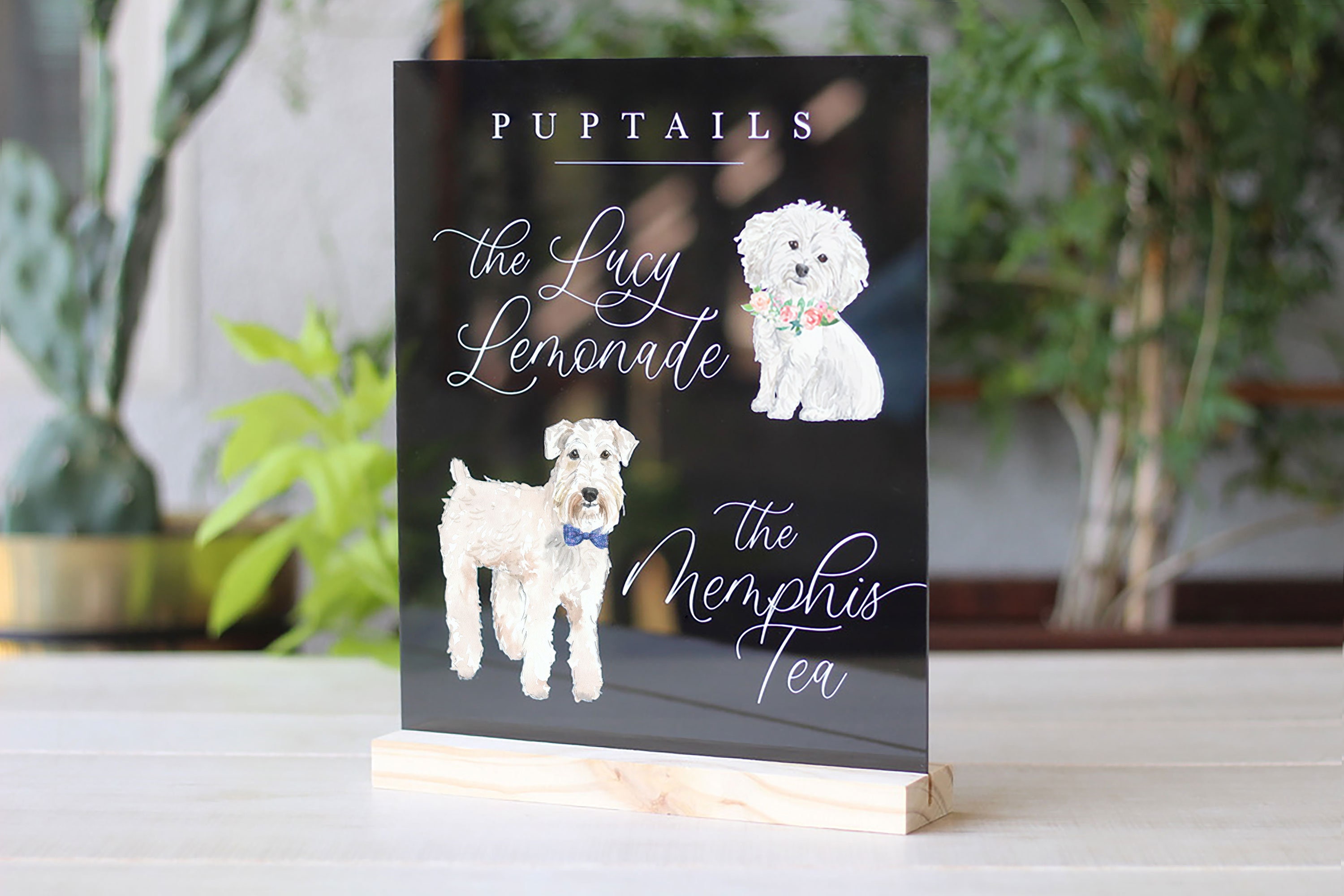 Acrylic Dog Bar Menu | Custom | Wedding | Goldendoodle | Puptail | Lab ...