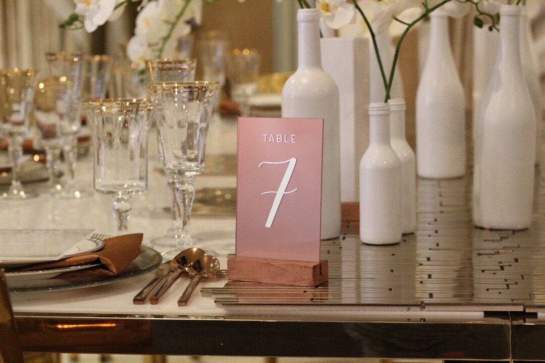 Rose Gold Acrylic Table Numbers, Wedding or Event - Etsy