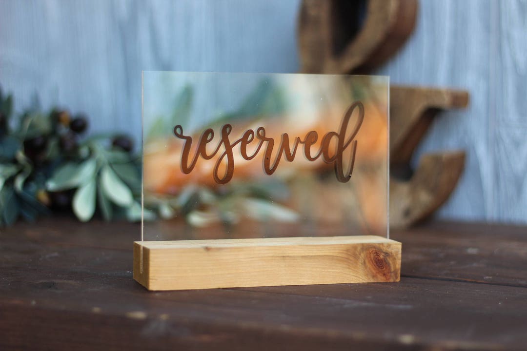 Custom Reserved Sign | Black Acrylic | Wedding or Event - Etsy