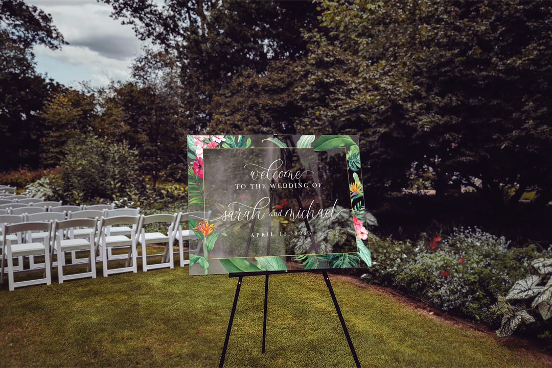 Custom Acrylic Wedding Welcome Sign / Tropical / Welcome to Our ...