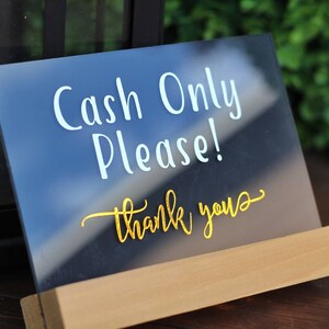 Custom Cash Only Bar Sign | Acrylic | Wedding | Event - Etsy