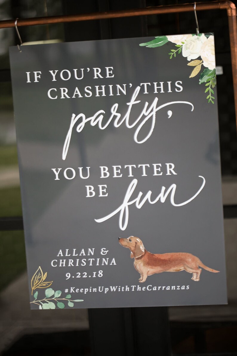 Acrylic Welcome Sign / dog / wedding / bridal shower / seating | Etsy