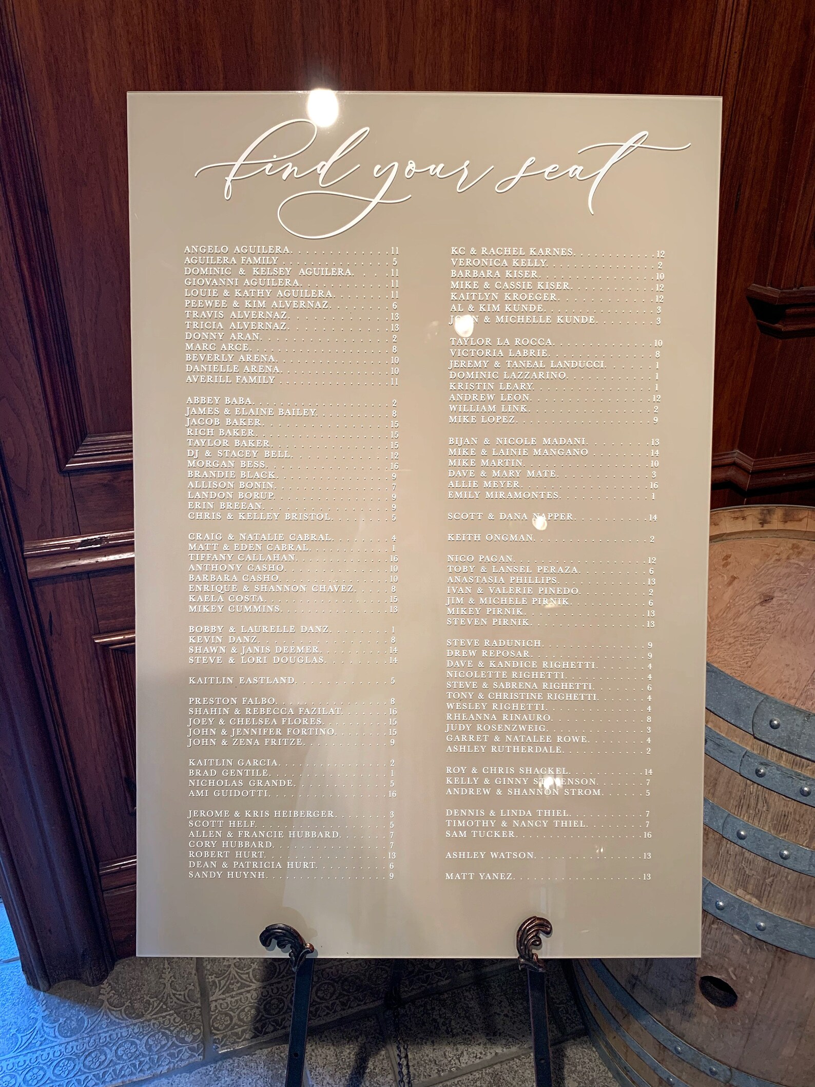 Custom Acrylic Seating Chart Sign / Neutral / Wedding / Bridal - Etsy