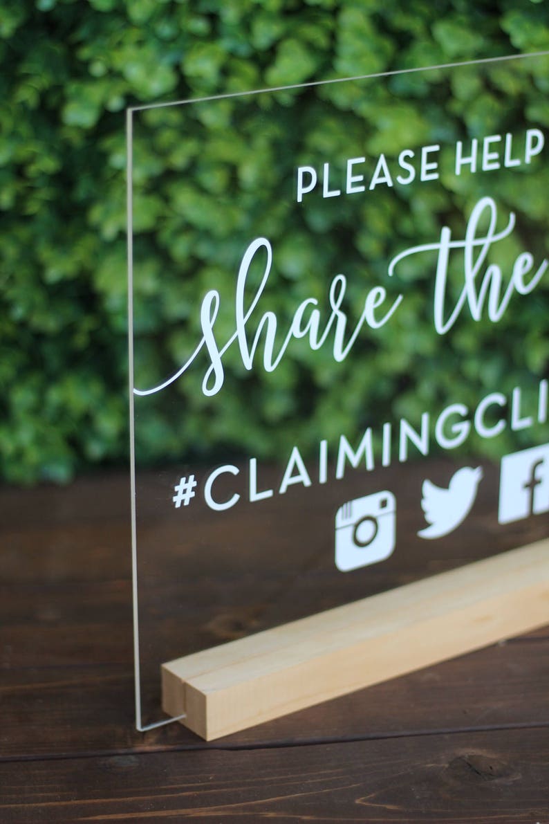 Custom Acrylic Hashtag Sign / wedding / event / photo booth / | Etsy