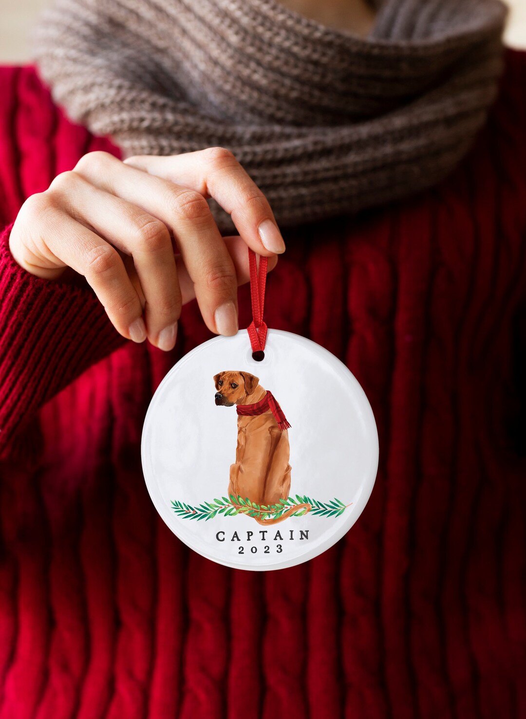 Custom Ridgeback Ceramic Ornament | Dog | Xmas | Christmas | Rhodesian ...