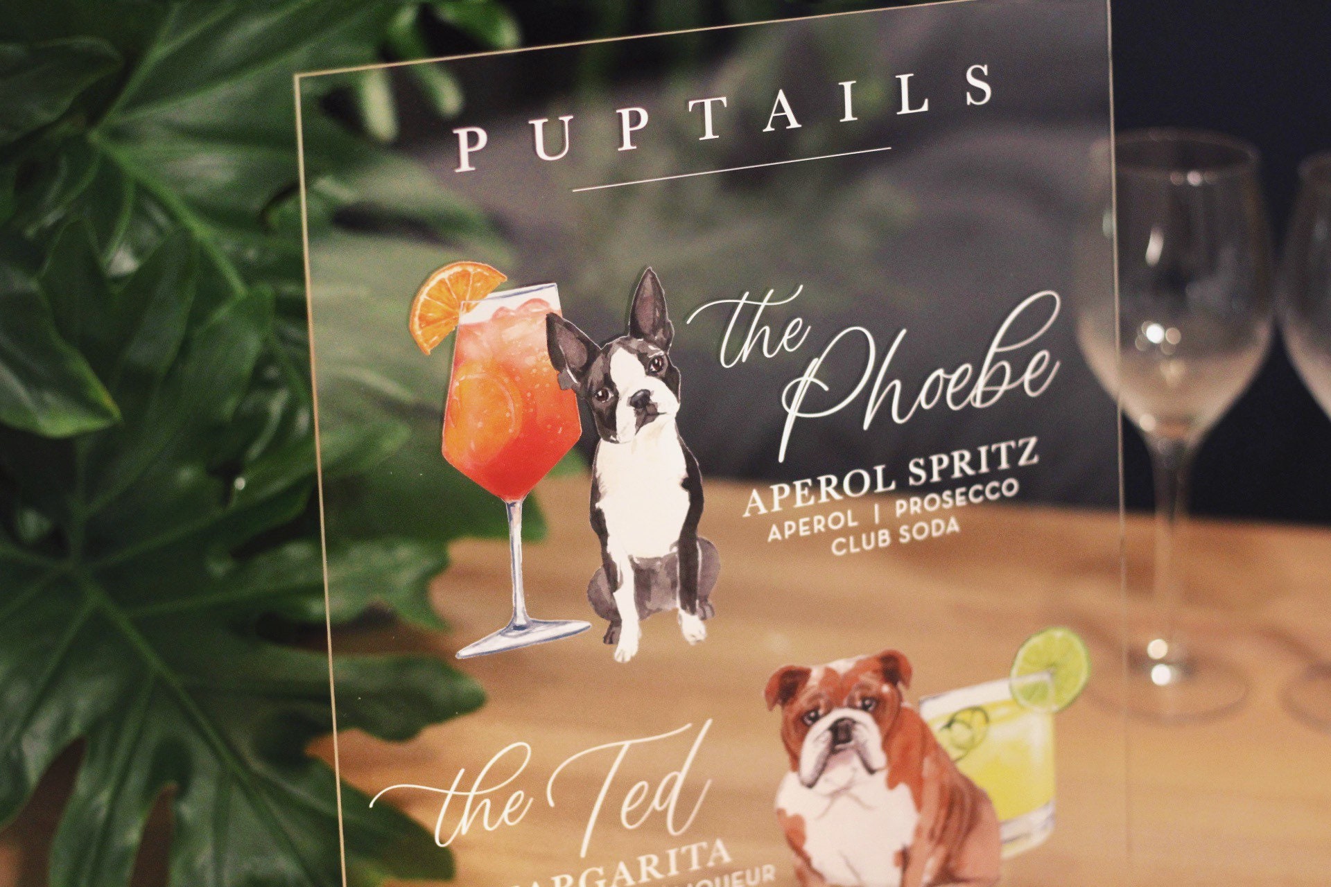 Custom Dog Bar Menu Wedding Acrylic Menu Puptail Puppy | Etsy