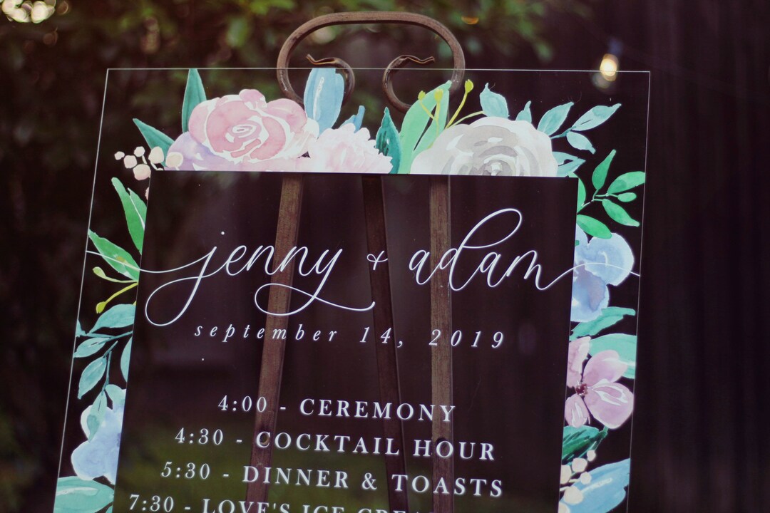 Custom Wedding Timeline | Acrylic | Sign - Etsy