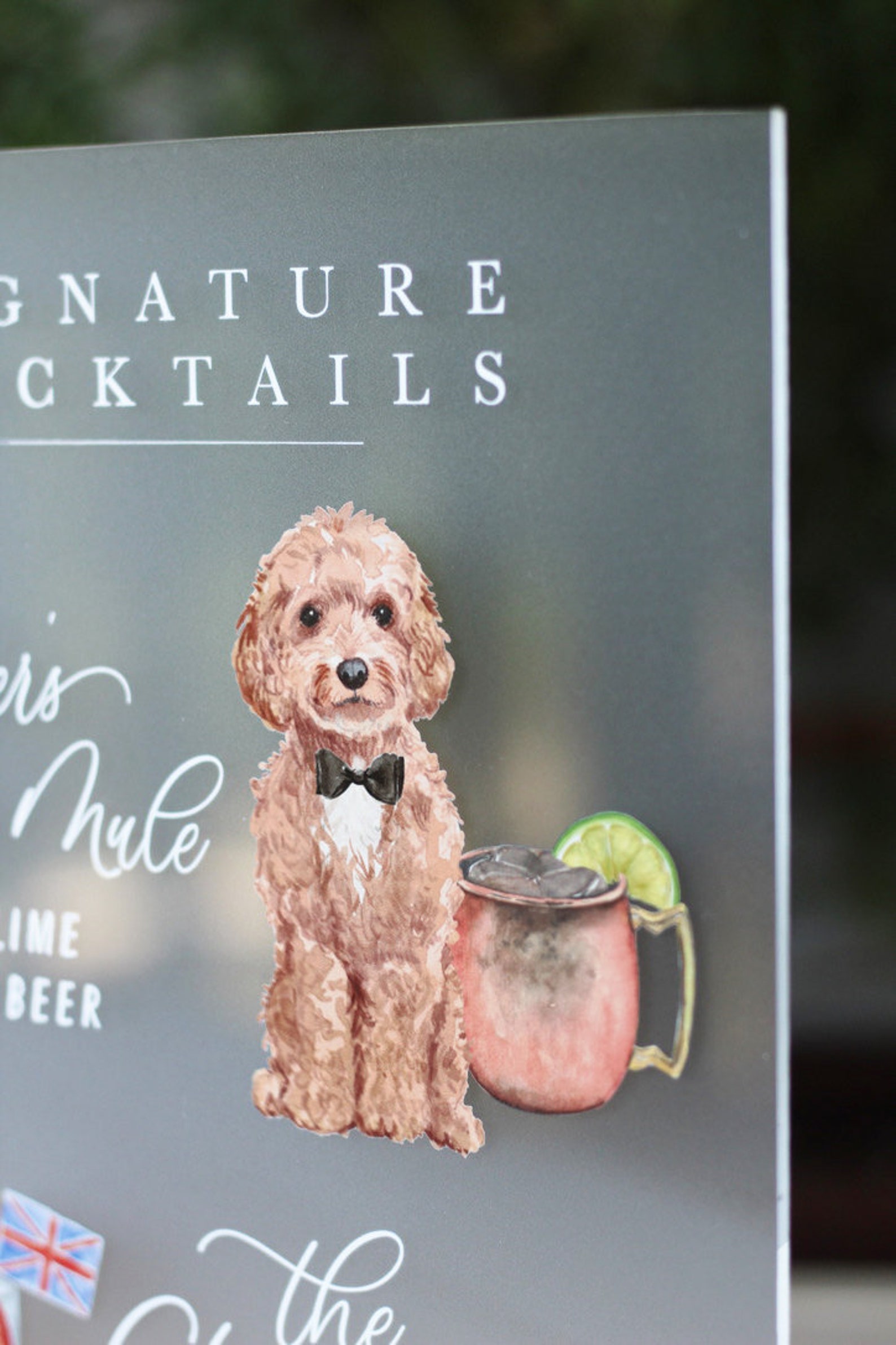 Custom Dog Bar Menu | Wedding | Goldendoodle | Puptail | Lab | Puppy ...