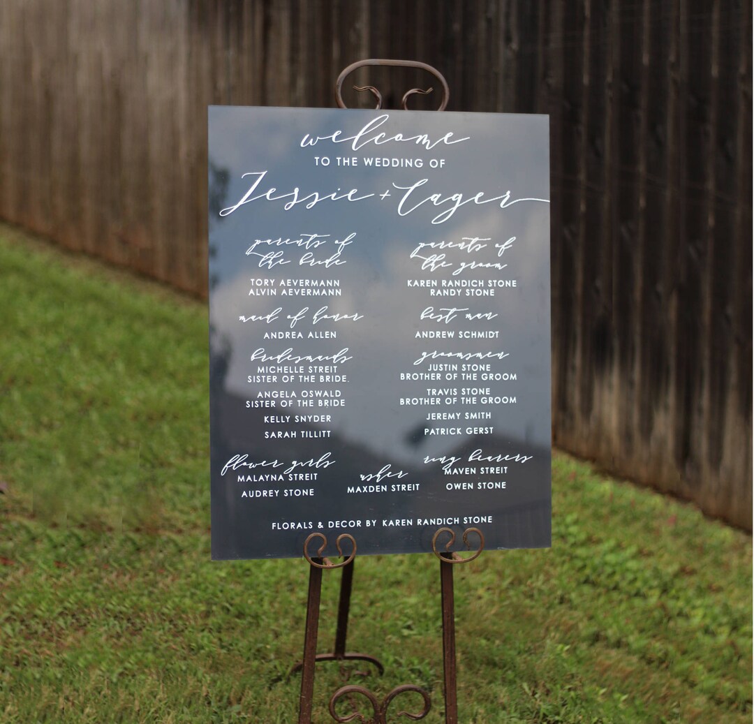 Custom Acrylic Wedding Party Sign | Wedding Sign | Bridesmaids ...