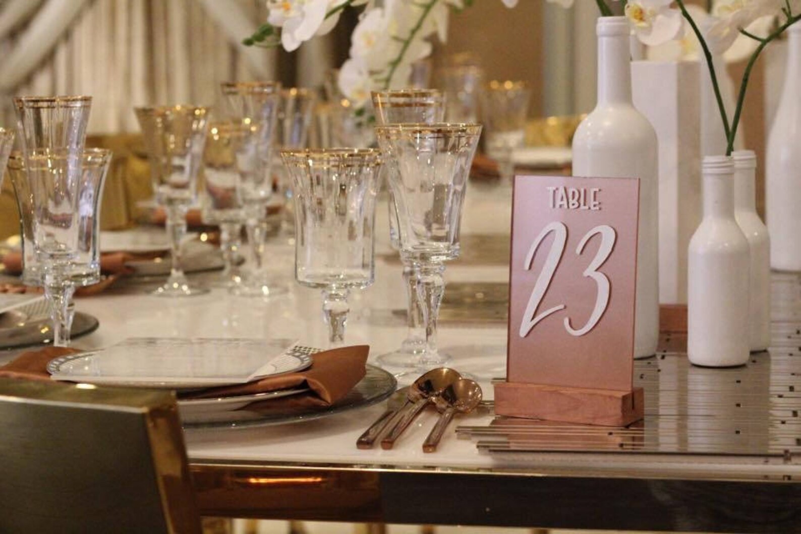 Custom Acrylic Table Numbers / Rose Gold / Gold / Centerpiece | Etsy