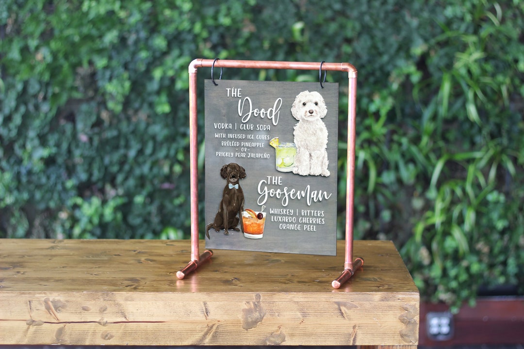Custom Dog Bar Menu | Wedding | Goldendoodle | Puptail | Lab | Puppy ...