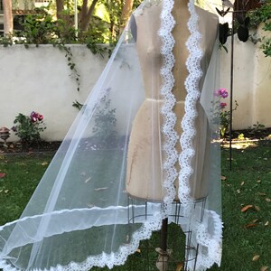 English Net Veil , Mantilla Veil, Alencon Lace Veil, Boho Veil, Vintage ...
