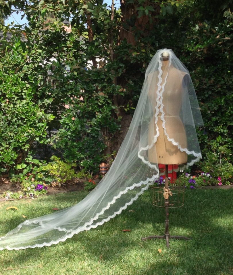 Lace Wedding Veil French Chantilly Lace Veil Wedding Veil - Etsy