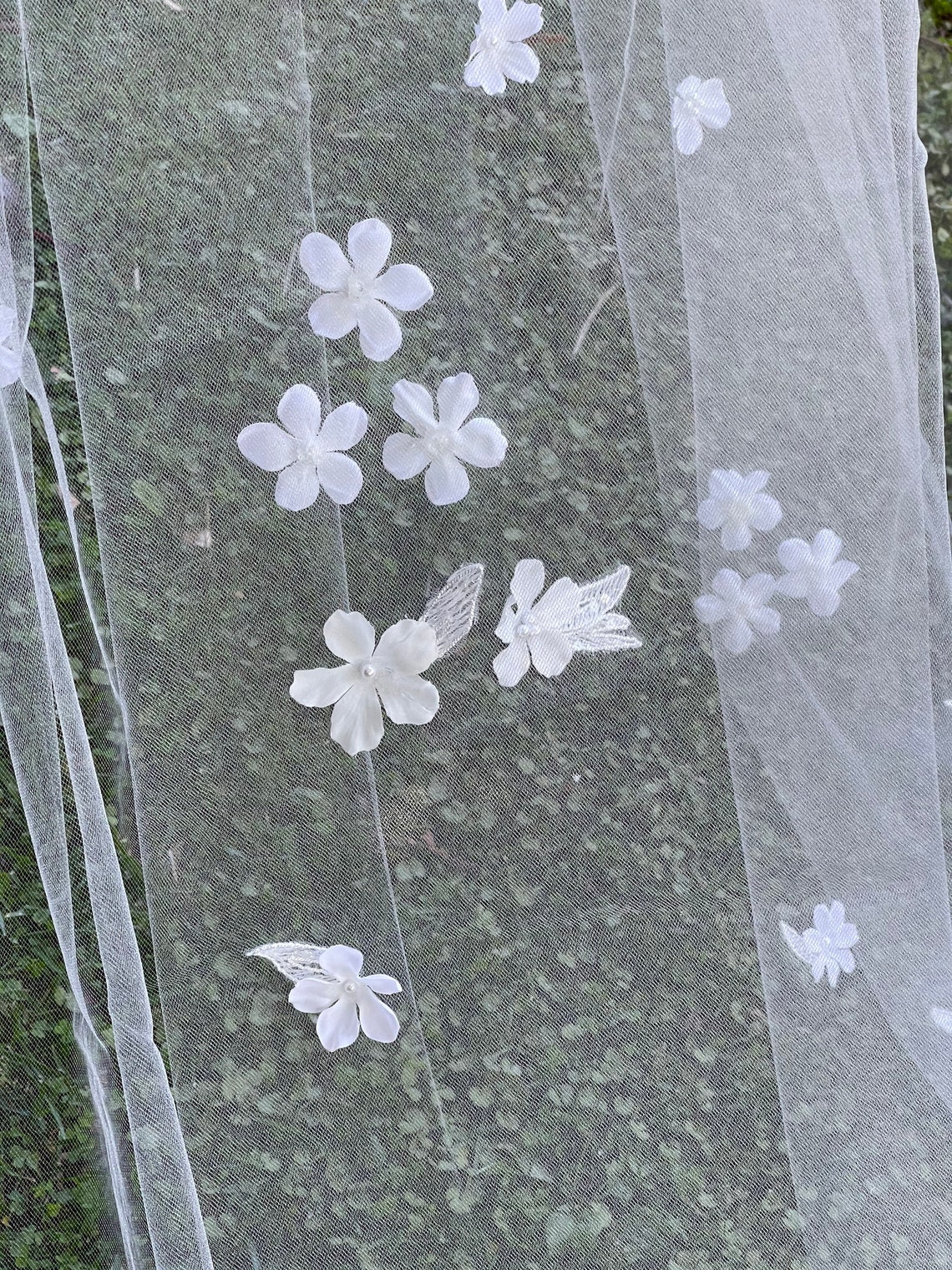 Flower Veil 3D Flower Veil Pearl Veil Bridal Veil With - Etsy