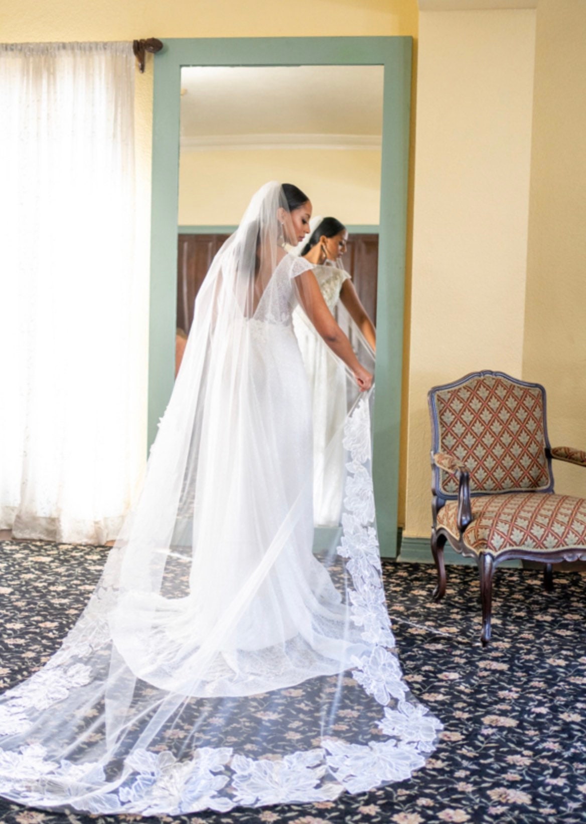 Wedding Veil Bridal Veil Glimmer Tulle Veil Floral Veil | Etsy