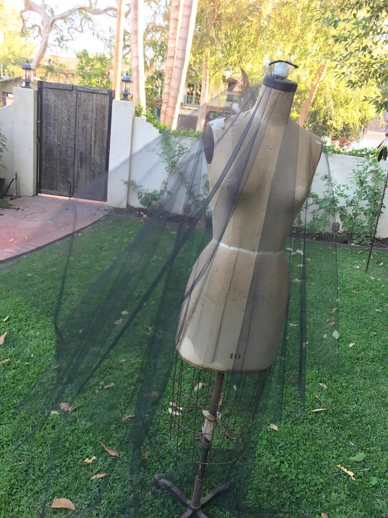 Black Wedding Veil Gothic Veil Drop Veil Modern Veil | Etsy