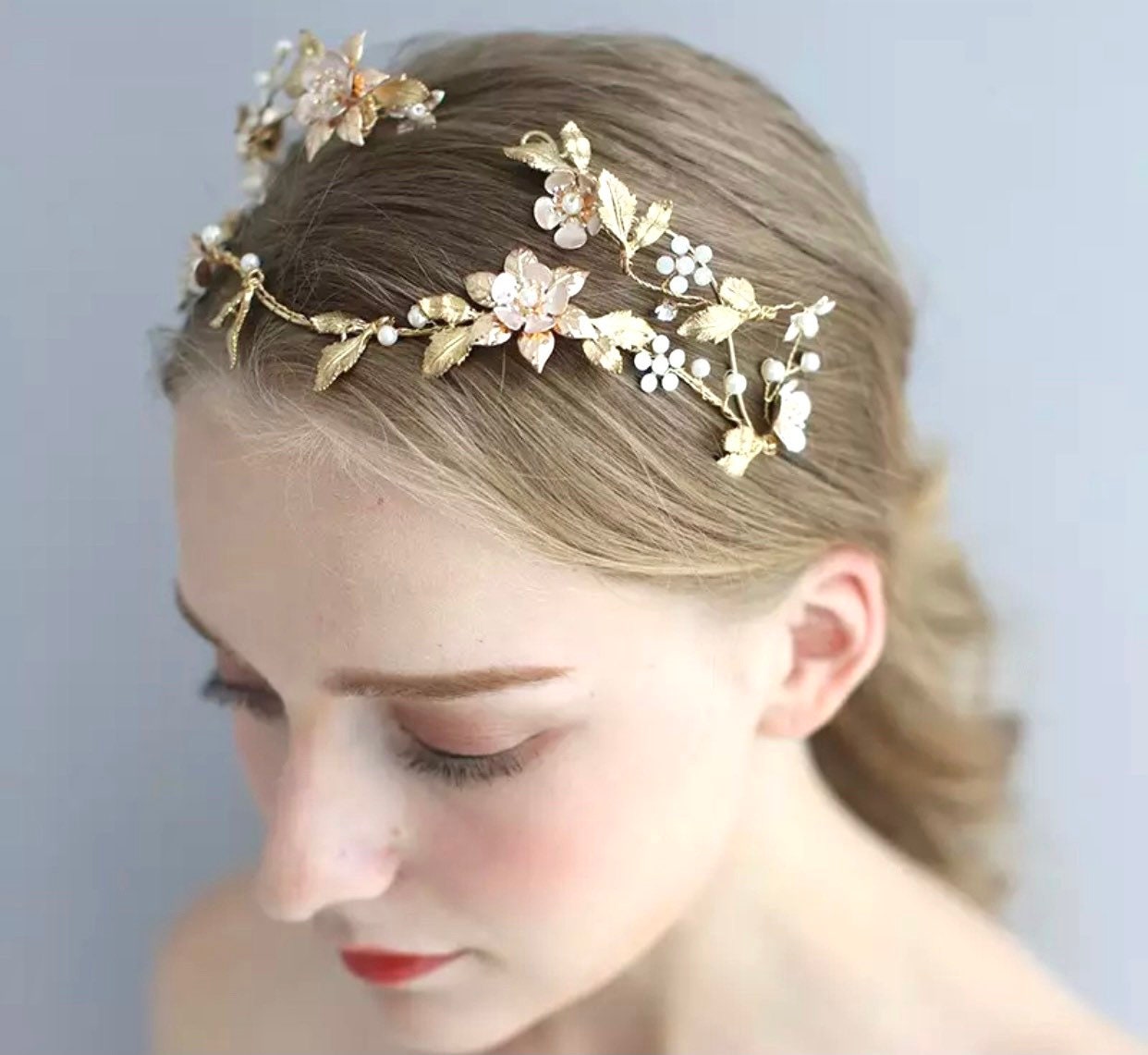 Gold Bridal Hair Vine Bridal Headpiece Bridal Wreath Hair | Etsy