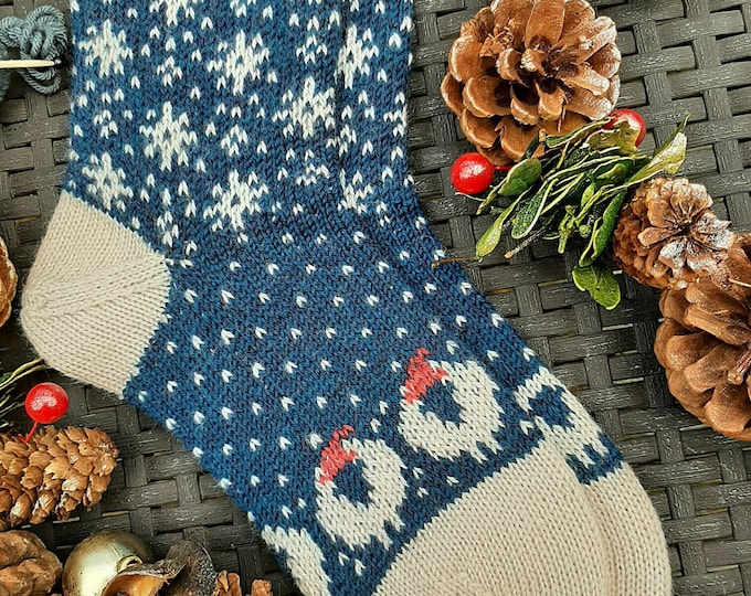 Snowy Sheep Holiday Sock Knitting Pattern (PDF Pattern) - Etsy