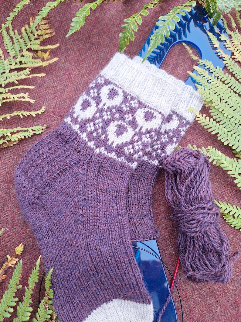Hill Sheep Sock Knitting Pattern, Pdf Download, Color Work Sock Pattern ...
