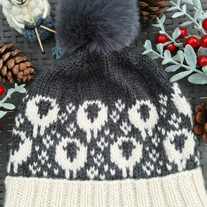 Snowy Sheep Beanie Knitting Pattern: Winter Colorwork Hat (PDF Pattern ...